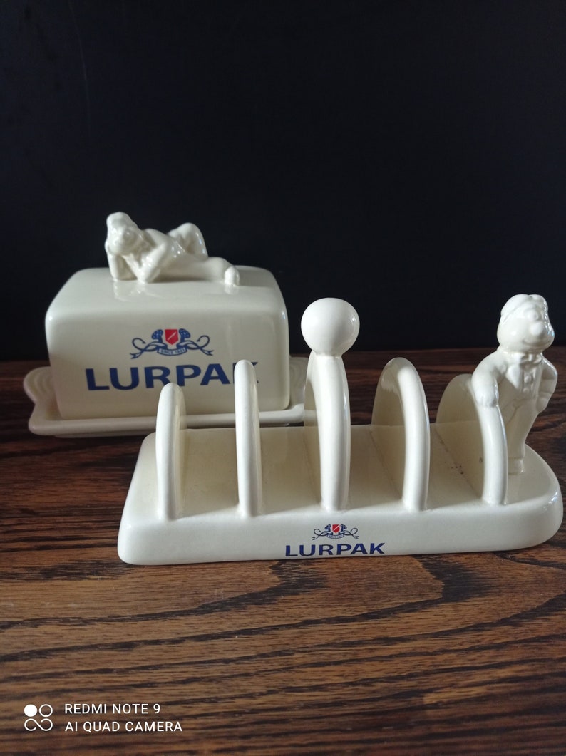 Vintage Lurpak Ceramic Breakfast Set Toast Rack, Butter Dish & 2 Egg ...
