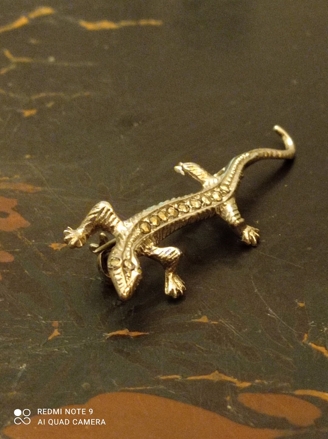 Vintage 835 Silver & Marcasite Salamander Brooch - Etsy