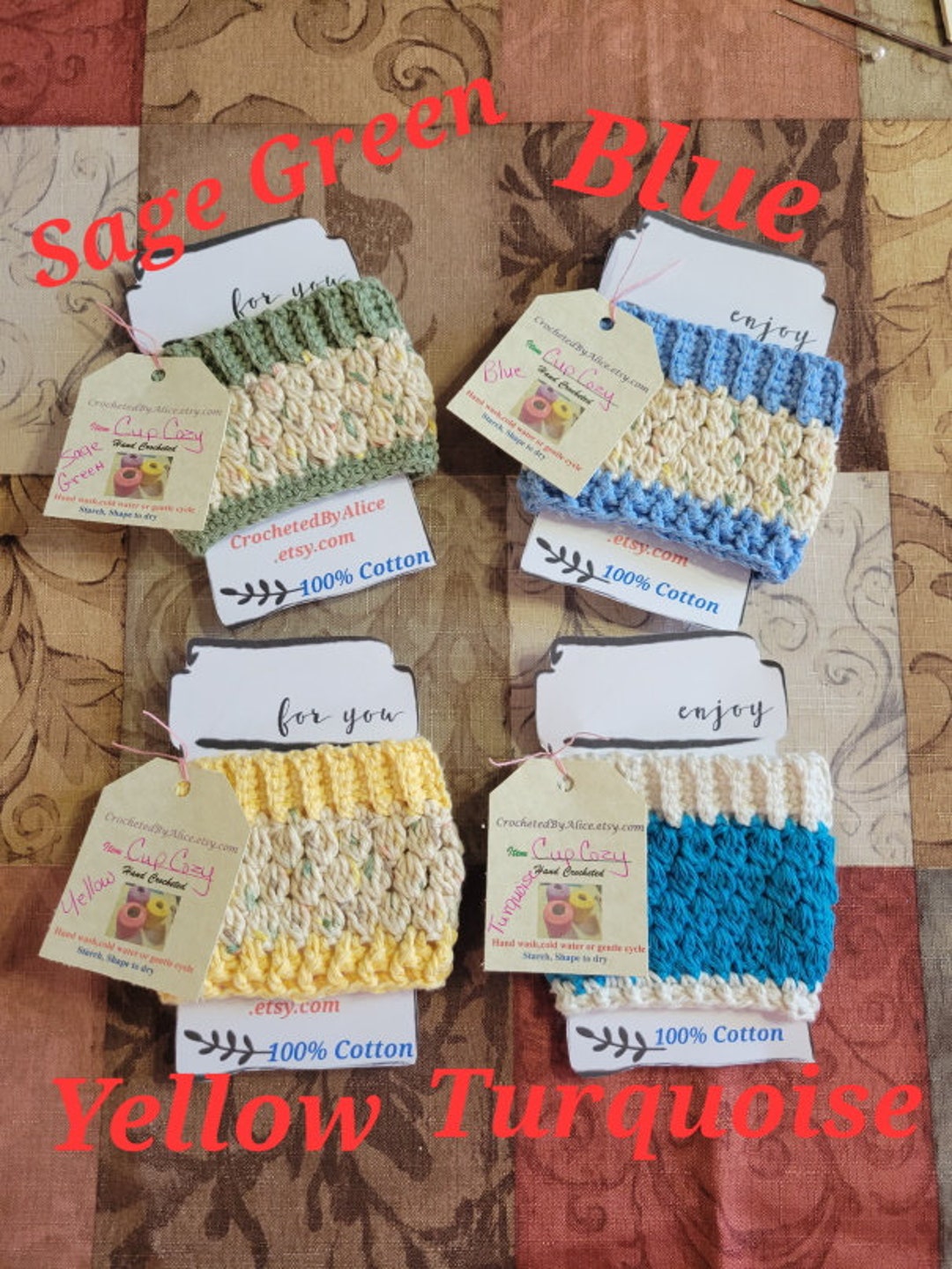 Crocheted Ribbed Cluster Cup Cozy Pdf Pattern - Etsy