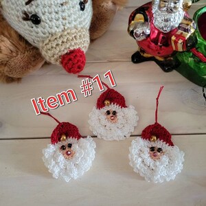 Handmade Crocheted Santa Face Ornaments. Set of 3. Crocheted - Etsy