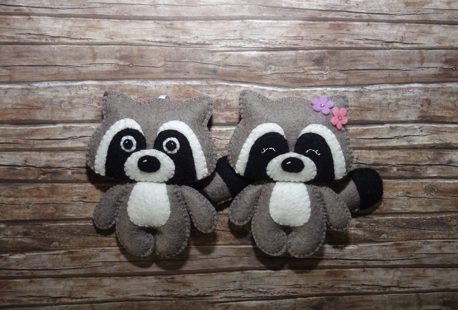 Adorno de mapache Mapache de fieltro de lana Animal del - Etsy España