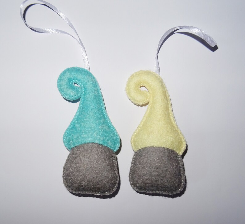 Wool Felt Spring Elves Ornament Set of 2 Felt Dwarf | Etsy