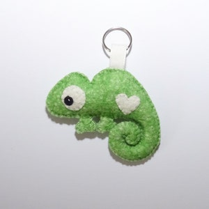 Wool Felt Chameleon Keychain, Chameleon Keychain, Keyring, Key Holder ...
