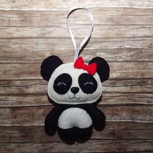 Panda Ornament Wool Felt Panda Panda Bear Woodland Animal - Etsy