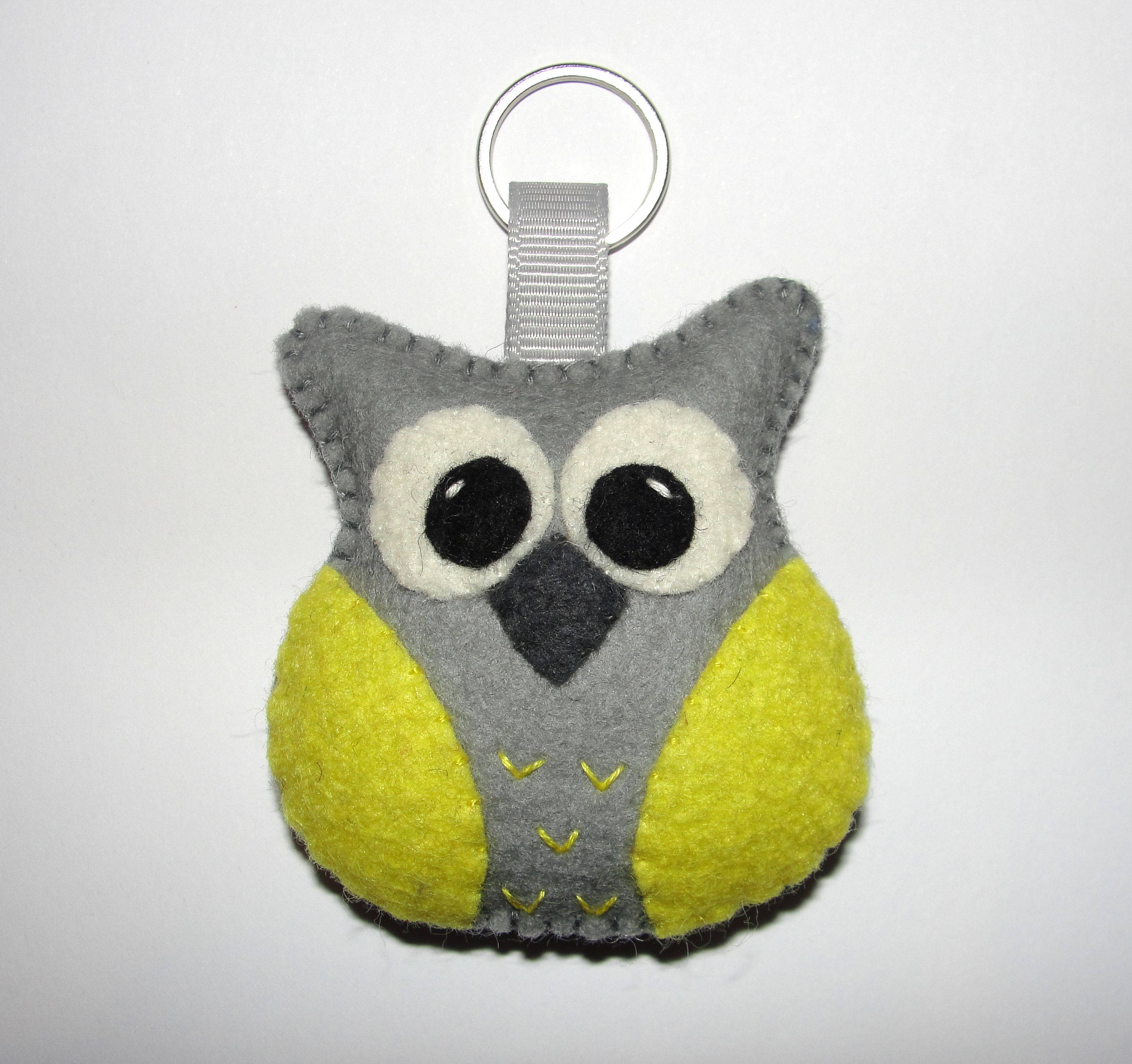 Wool Felt Owl Keyholder Owl Keychain Felt Owl Keyring Gift | Etsy