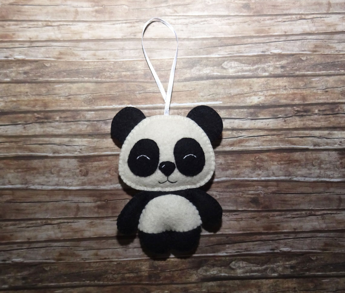 Panda Ornament Wool Felt Panda Panda Bear Woodland Animal | Etsy