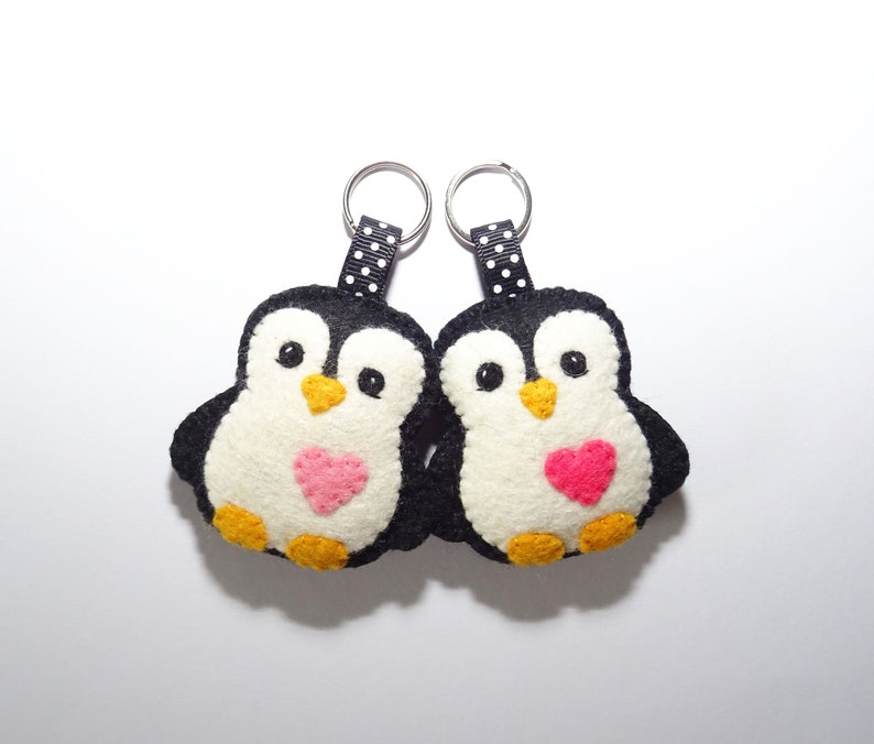Wool Felt Penguin Keychain, Penguin Keychain, Keyring, Key Holder, Felt ...