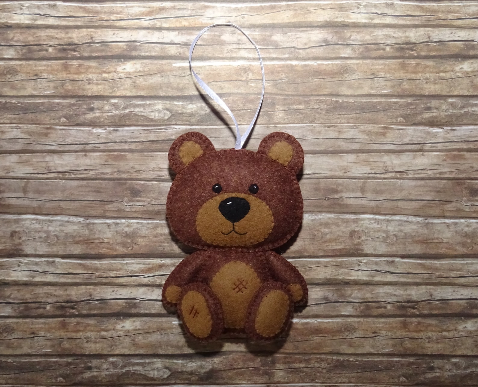Bear Ornament Wool Felt Brown Bear Ornament Felt Bear - Etsy