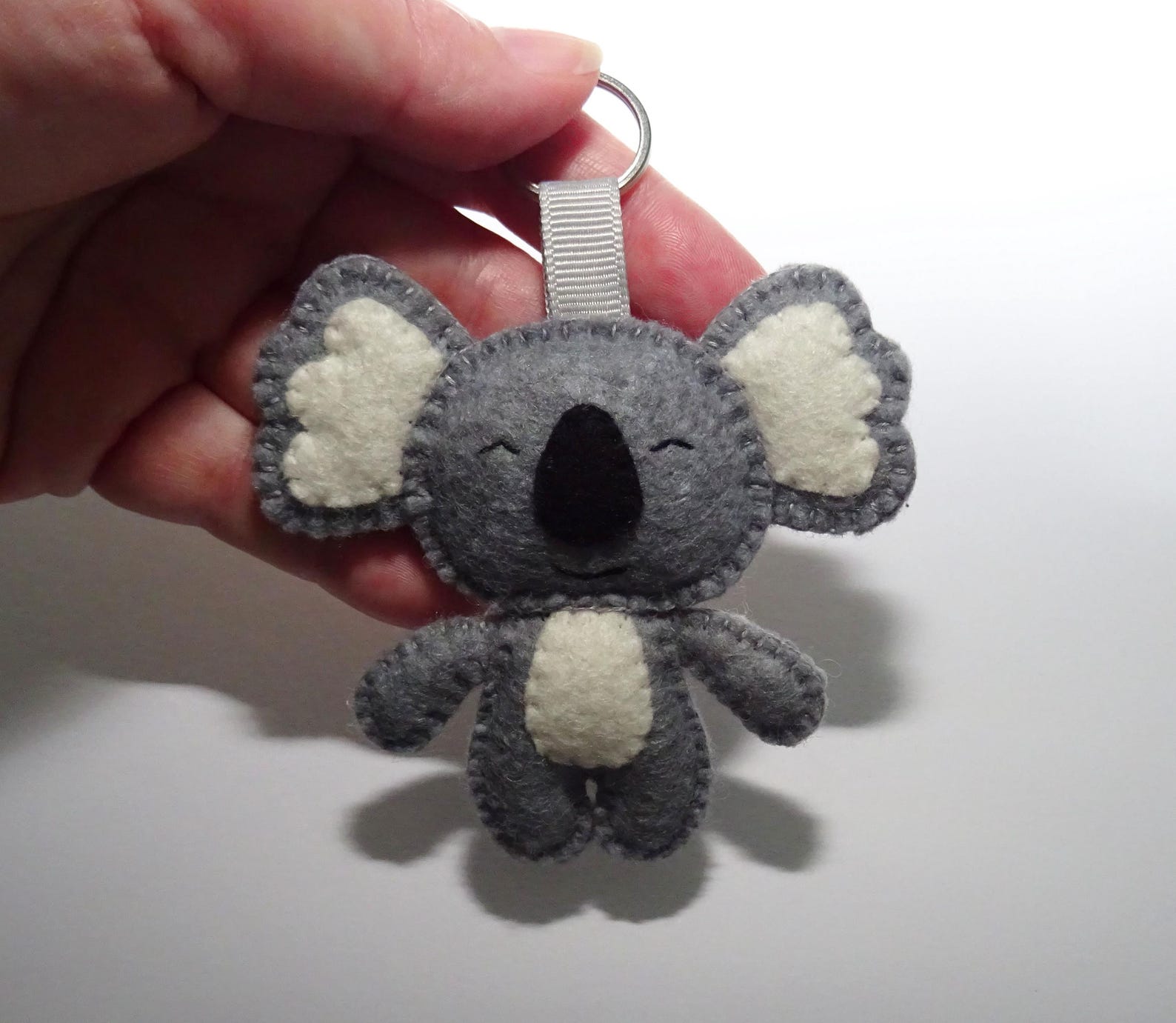 Wool Felt Koala Keychain, Koala Keychain, Keyring, Plush Koala, Key ...