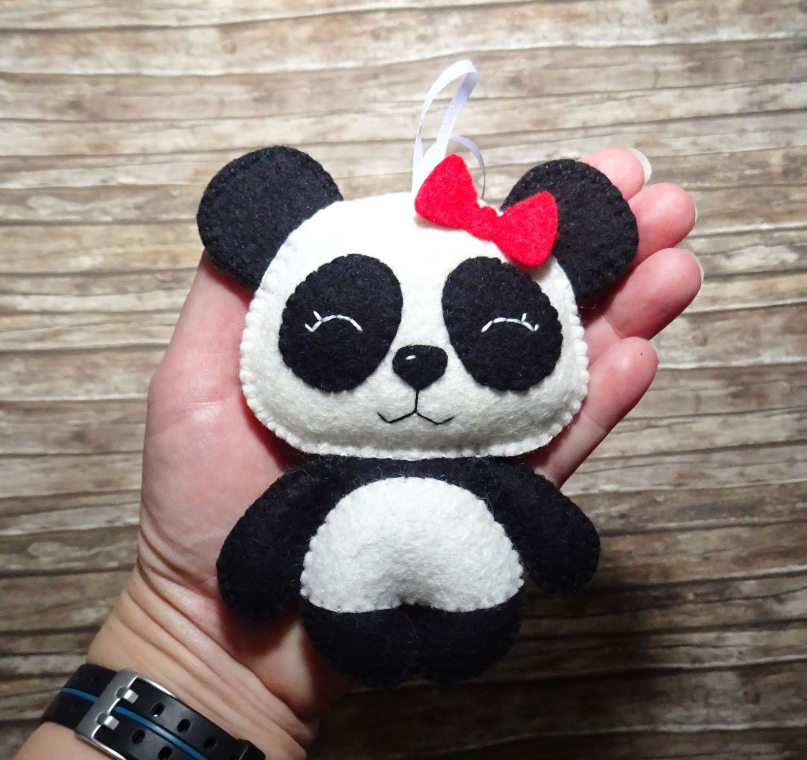 Panda Ornament Wool Felt Panda Panda Bear Woodland Animal - Etsy