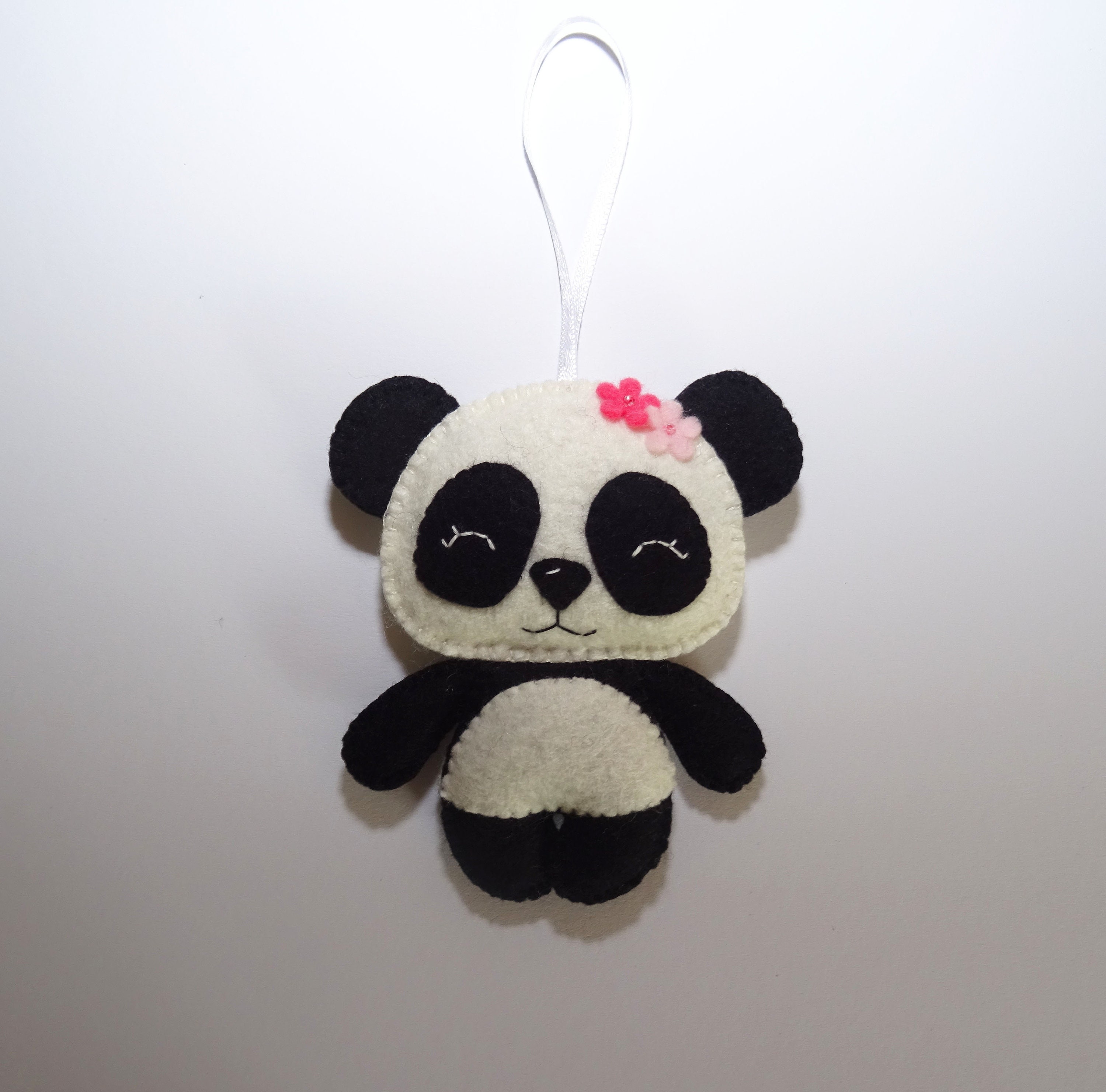 Panda Ornament, Wool Felt Panda, Panda Bear, Handmade Gift, Nursery ...