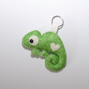 Wool Felt Chameleon Keychain, Chameleon Keychain, Keyring, Key Holder ...