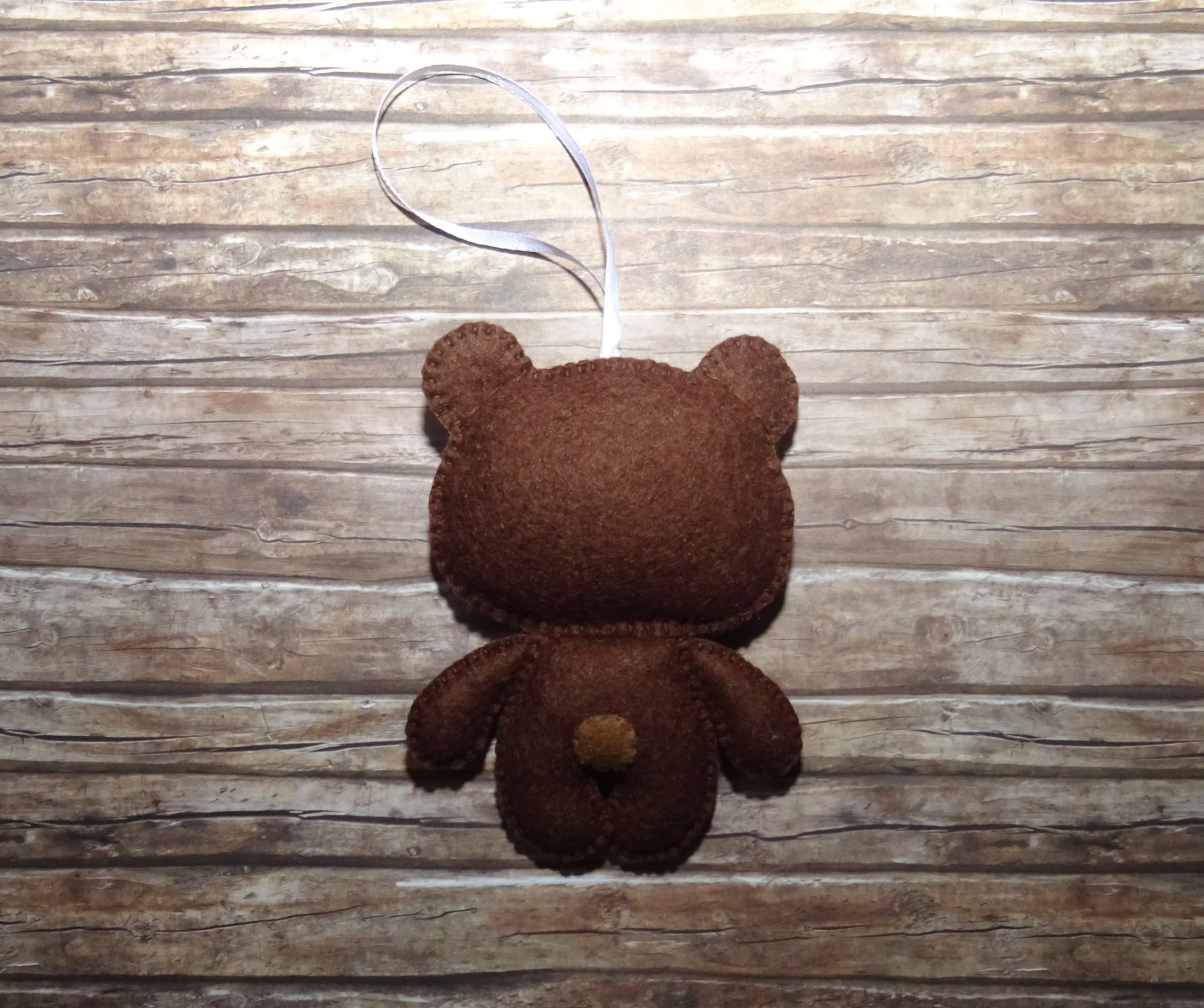 Bear Ornament Wool Felt Bear Brown Bear Personalized With - Etsy