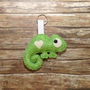 Wool Felt Chameleon Keychain Chameleon Keychain Keyring Key - Etsy