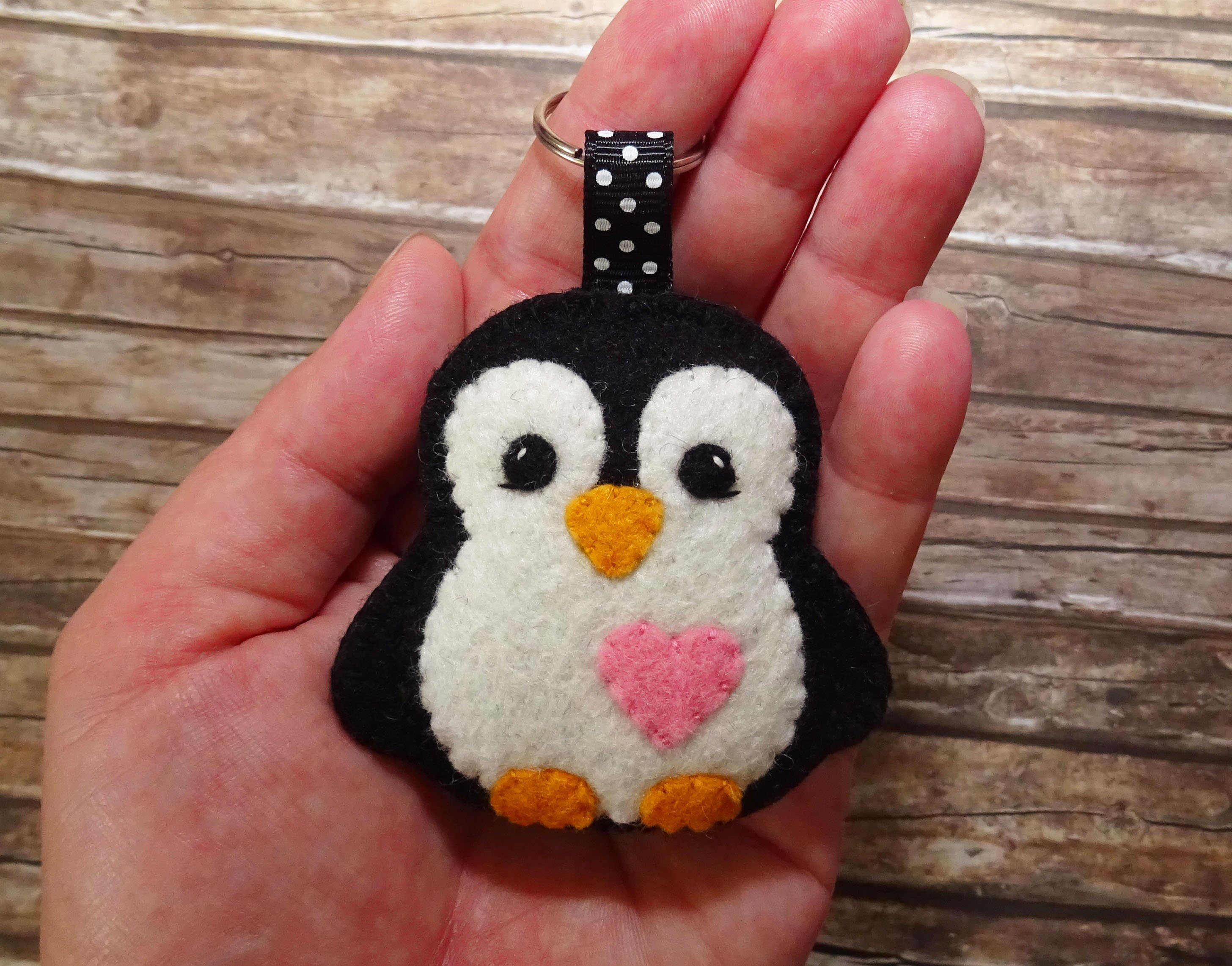 Wool Felt Penguin Keychain Penguin Keychain Keyring Key - Etsy