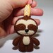 Wool Felt Sloth Keychain, Sloth Keychain, Keyring, Plush Sloth, Key ...