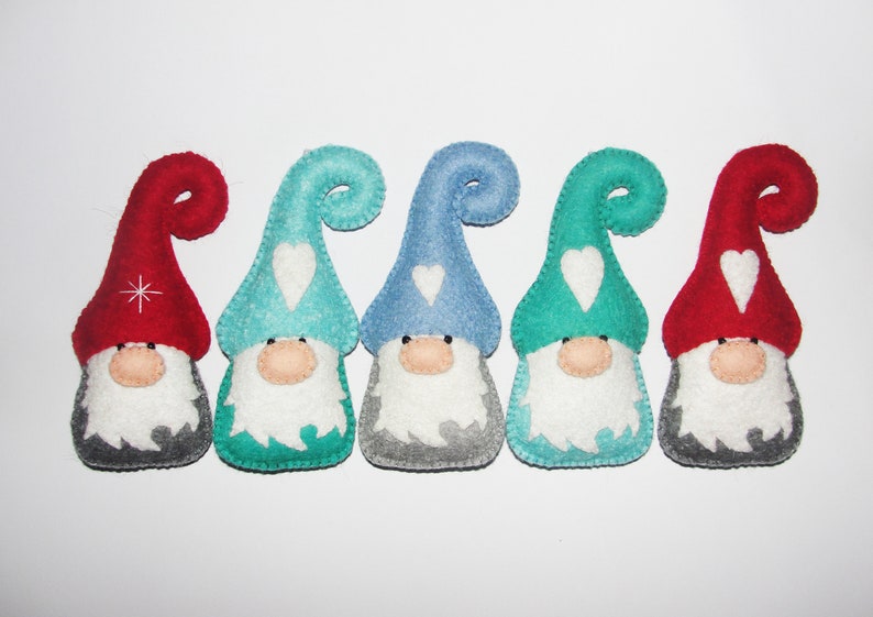 Wool Felt Spring Elves Ornament Set of 2 Felt Dwarf | Etsy