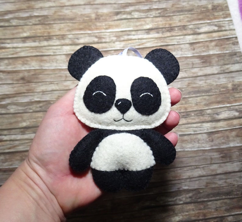 Panda Ornament Wool Felt Panda Panda Bear Woodland Animal | Etsy