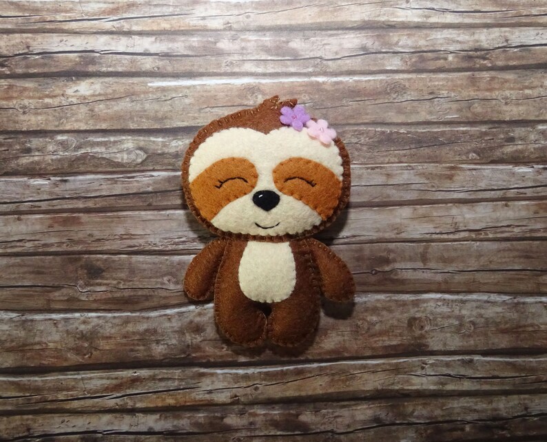 Sloth Ornament Wool Felt Sloth Nursery Decor Baby Mobile - Etsy