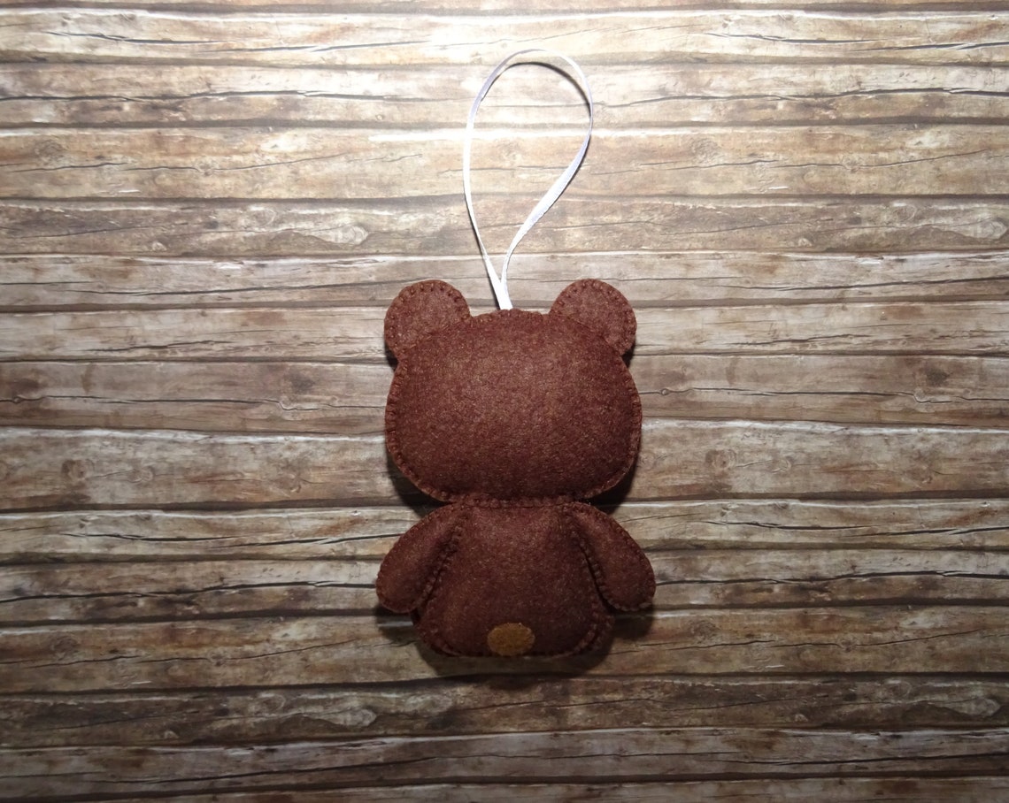 Bear Ornament Wool Felt Brown Bear Ornament Felt Bear - Etsy