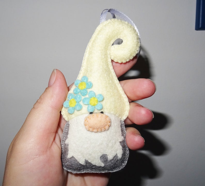 Wool Felt Spring Elves Ornament Set of 2 Felt Dwarf | Etsy