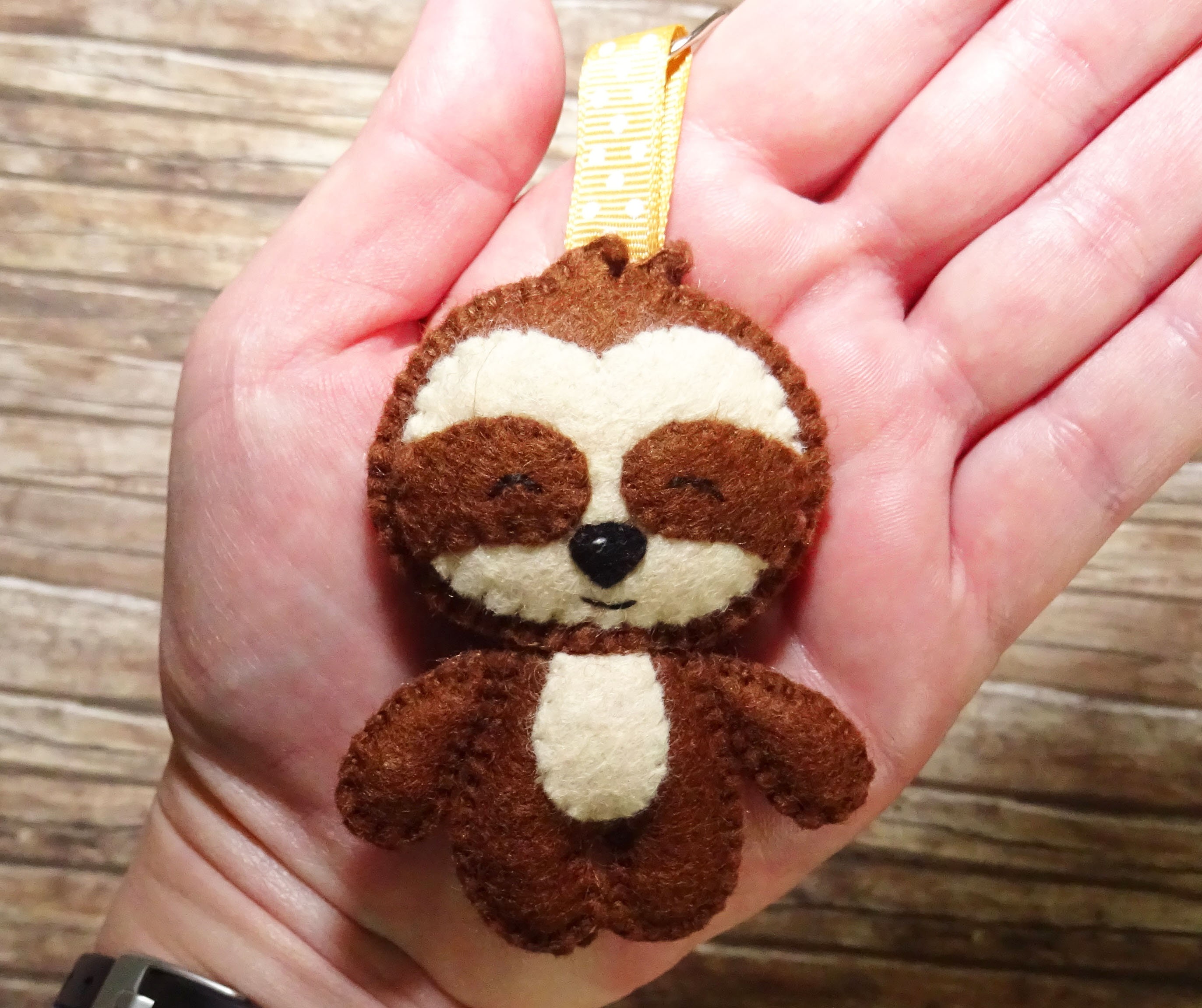Wool Felt Sloth Keychain, Sloth Keychain, Keyring, Plush Sloth, Key ...