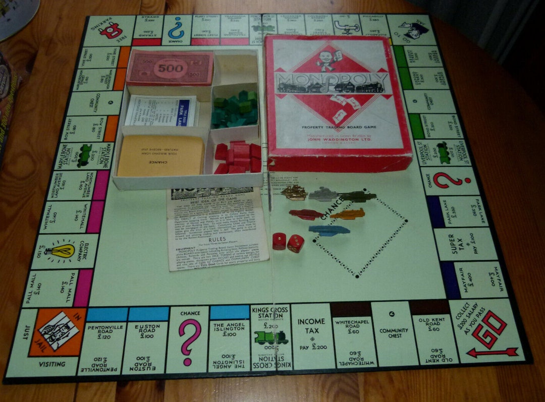 Vintage Monopoly 60s Board Game Family Classic Retro Playing - Etsy UK