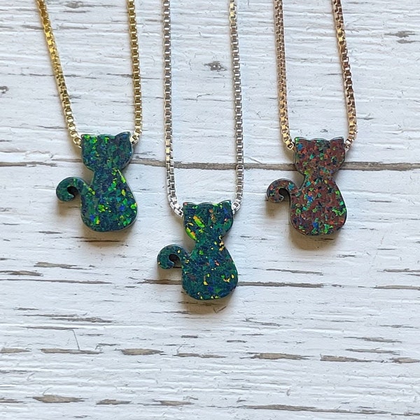 Opal Cat Necklace - Etsy