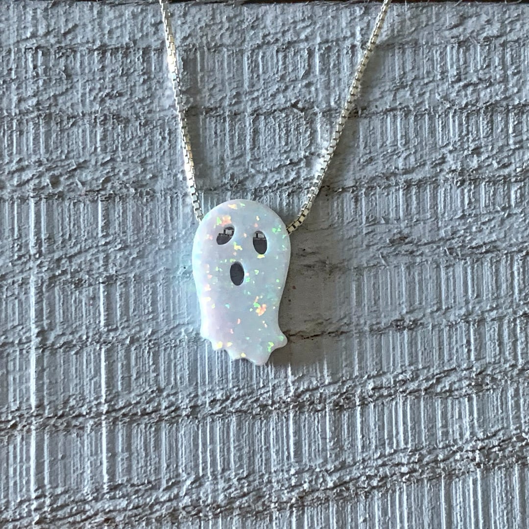 Ghost Opal Necklace/boo Pendant/halloween Jewelry/birthday/jewellery ...