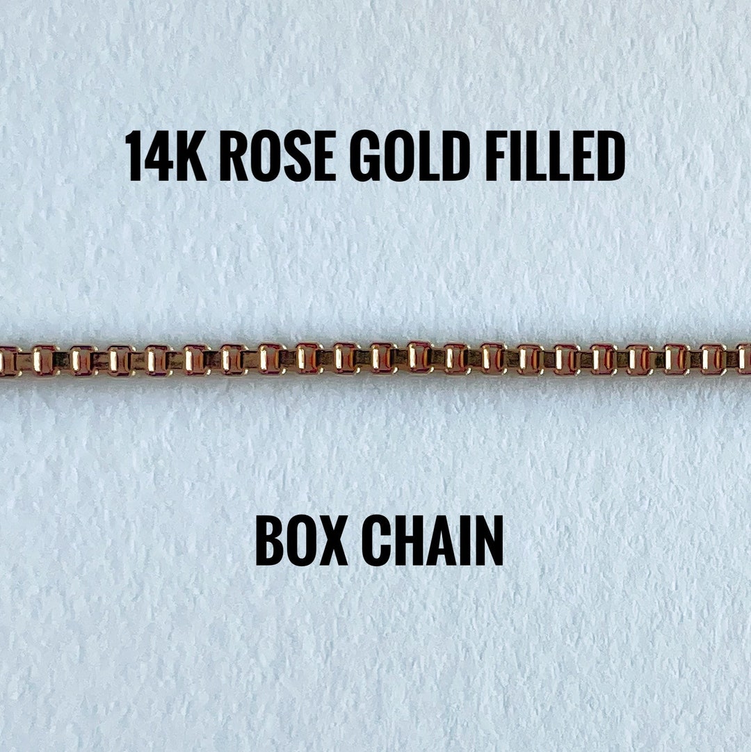 Chaîne de boîte remplie dor rose 14 carats / anneau à ressort standard ...