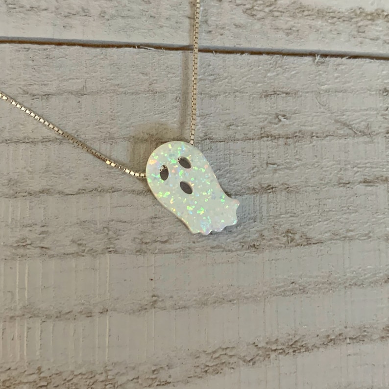 Ghost Opal Necklace/boo Pendant/halloween | Etsy