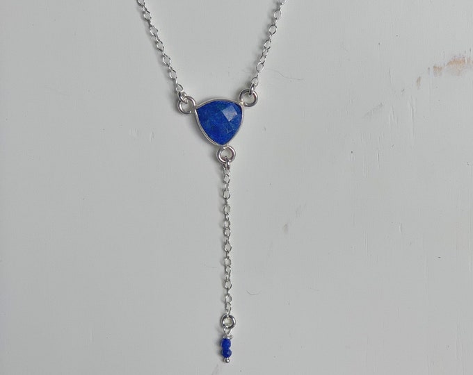Long Drop Necklace, Lariat Necklace, Statement Silver Necklace, Day ...