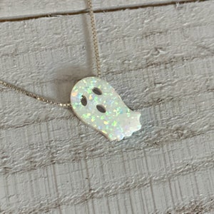 Ghost Opal Necklace/boo Pendant/halloween Jewelry/birthday/jewellery ...