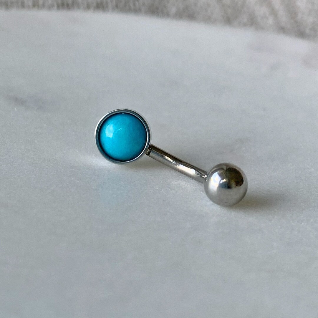 Turquoise Belly Button Ring/surgical Grade Steel/hypoallergenic/14 ...