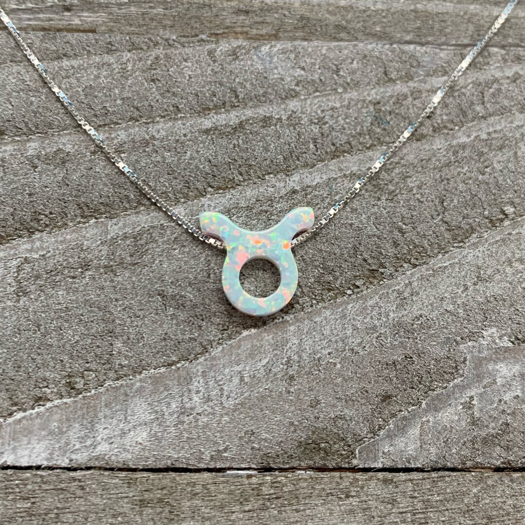 Opal Zodiac Necklace/fire Opal/dainty Taurus Pendant/birthday/jewelry ...