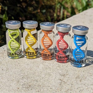 Jurassic Parc Vials With Dinosaur DNA Strands - Etsy