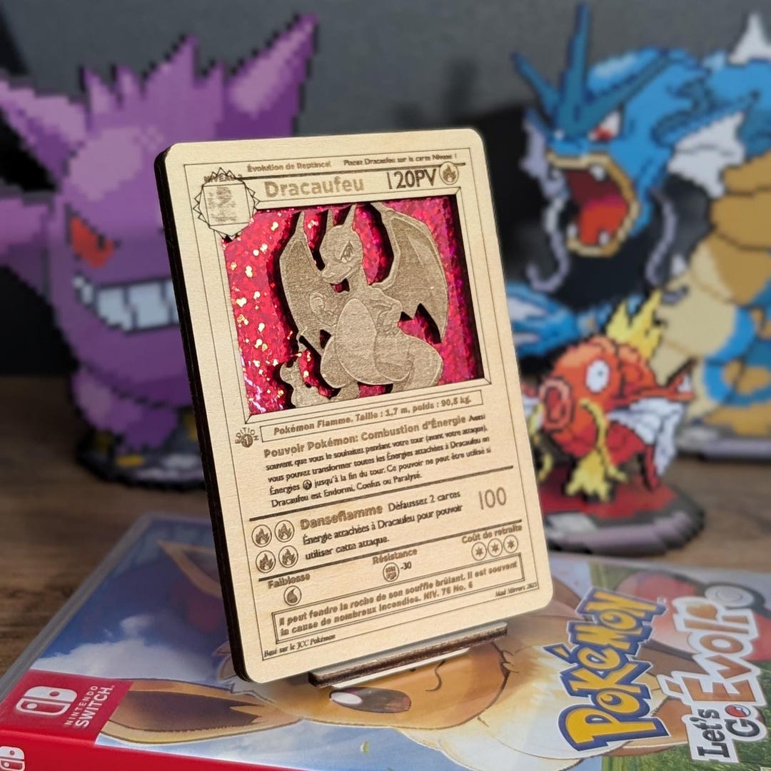 Engraved Charizard Card With Premium Finish. Multi-layer Laser ...