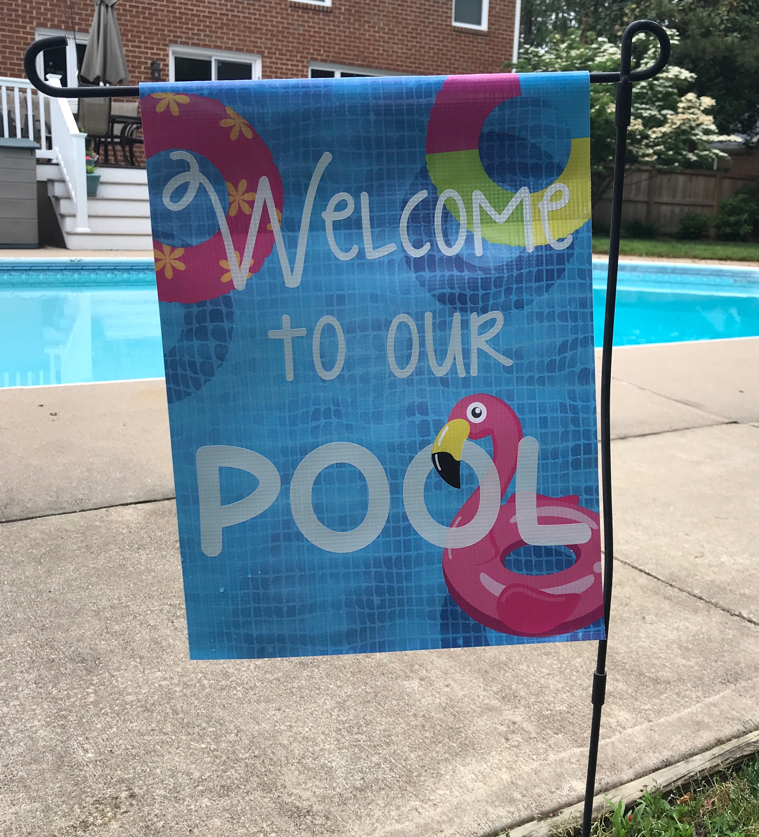 Quick and FREE SHIPPING Welcome to Our Pool Garden Flag Pool | Etsy