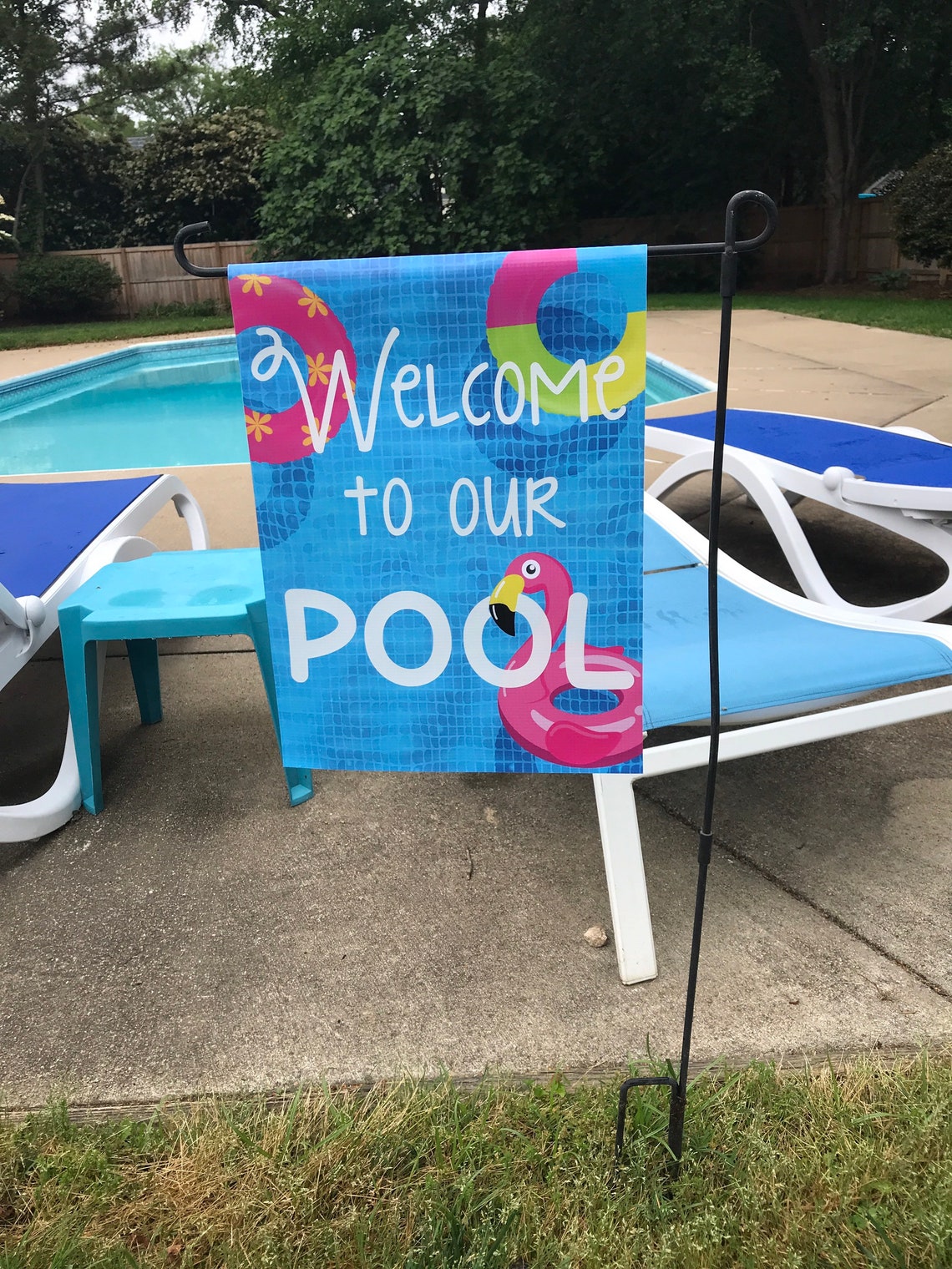 Quick and FREE SHIPPING Welcome to Our Pool Garden Flag Pool | Etsy