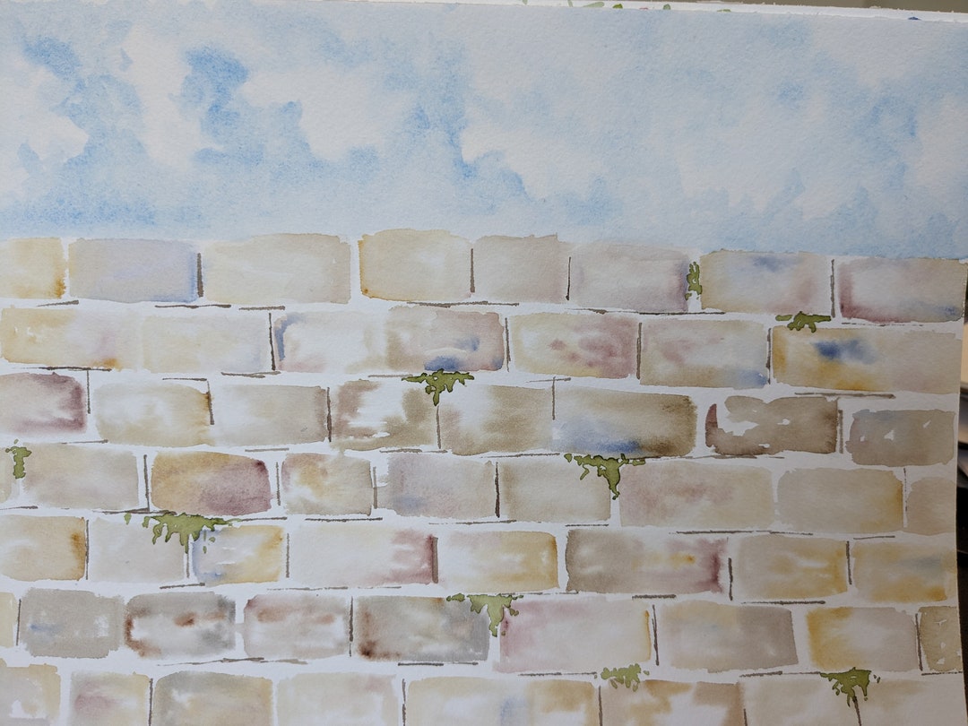 Handpainted Original Kotel (western Wall) Watercolor Painting - Etsy