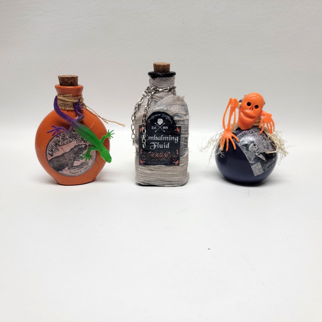 Set of 3 Fun Colorful Apothecary Potion Jars Halloween Décor - Etsy