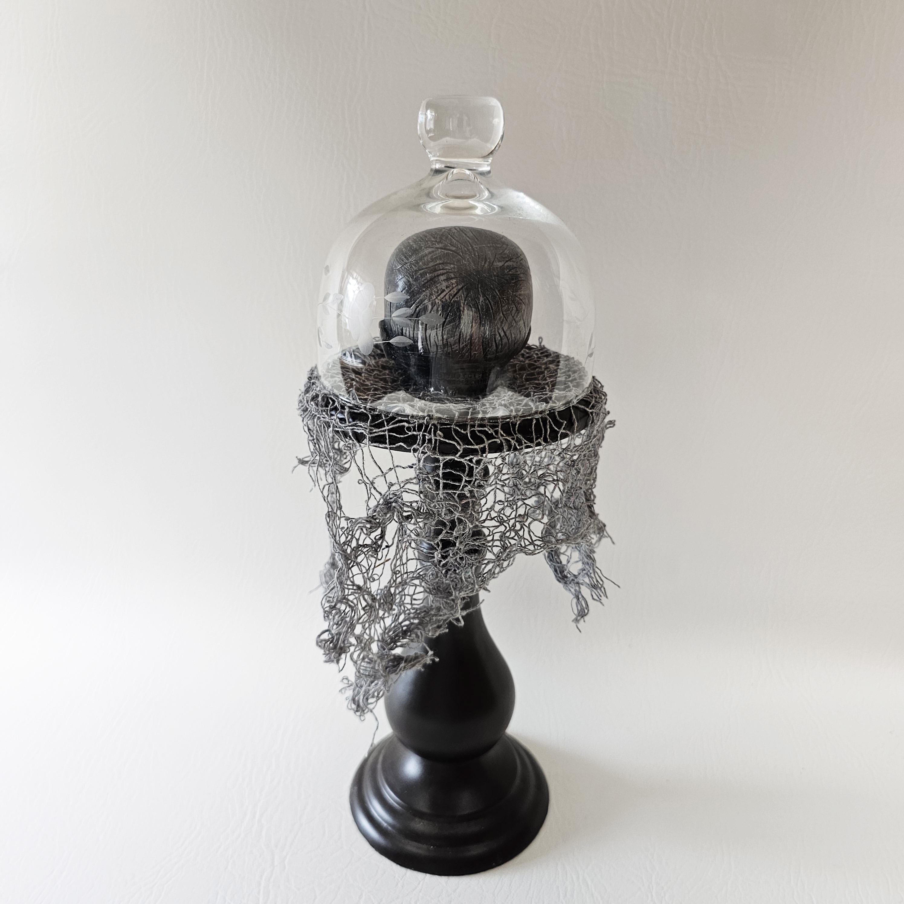 Custom Halloween Décor Doll Head Cloche Dome Tall Stand - Etsy