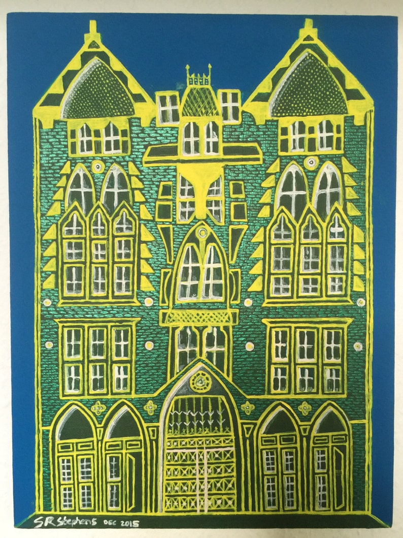 Abstract Acrylic Painting of 33 Eastcheap London - Etsy UK