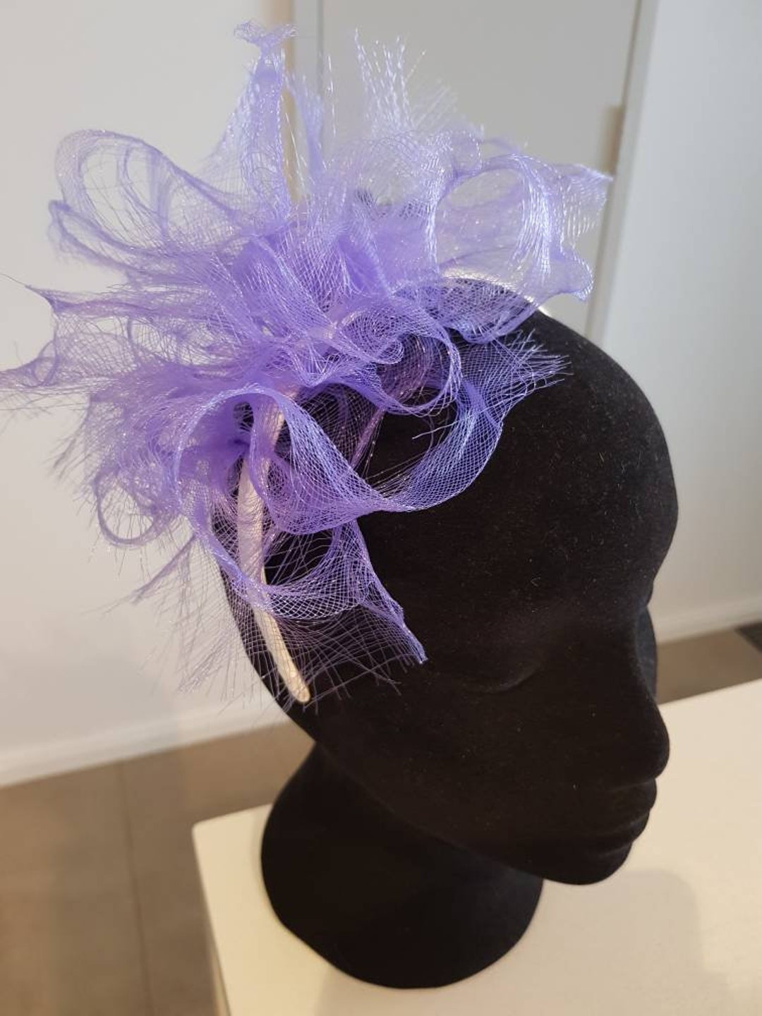 Lilac Crinoline Fascinator / Headpiece / Headband, Ideal for the Races ...