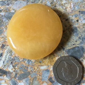 Orange Calcite Palmstone, Reiki Healing Crystal,smooth Stone, the Gift of Sunshine, Polished ...