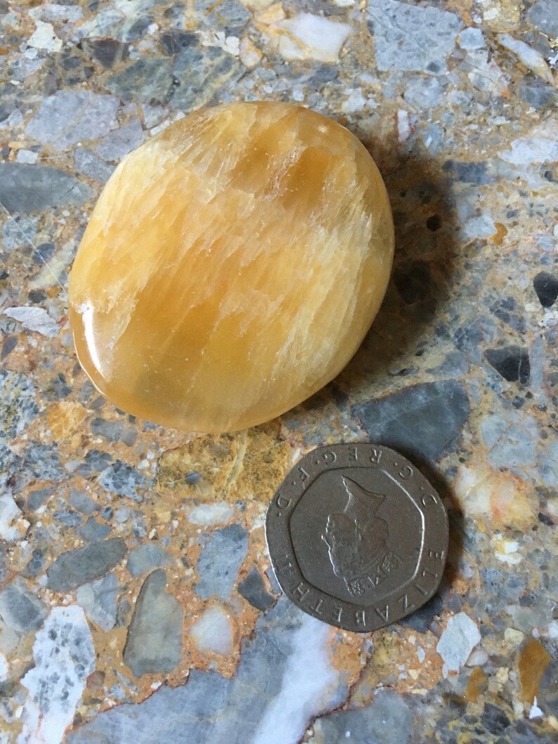 Orange Calcite Palmstone Reiki Healing CrystalSmooth Stone | Etsy