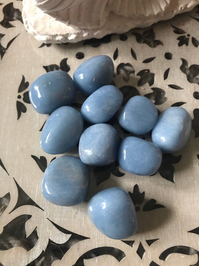 Blue Anhydrite Angelite Tumble Stones Reiki Chakra Healing | Etsy