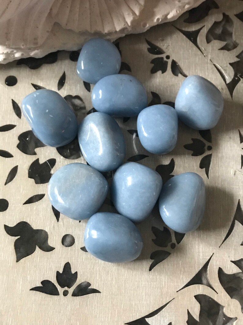 Blue Anhydrite Angelite Tumble Stones Reiki Chakra Healing - Etsy