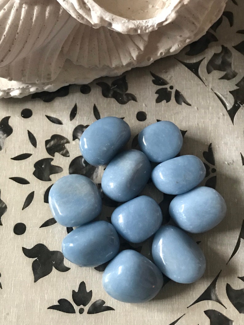 Blue Anhydrite Angelite Tumble Stones Reiki Chakra Healing - Etsy