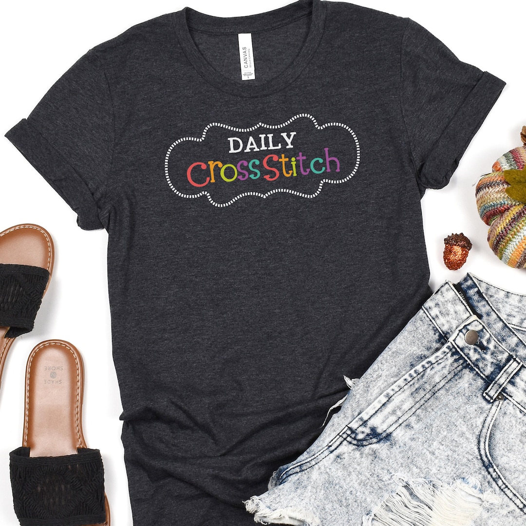 Daily Cross Stitch Logo T-shirt, Counted Cross Stitch Fan Shirt ...